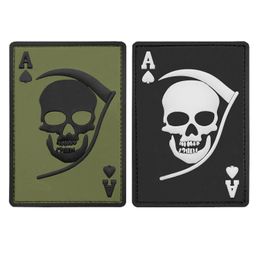 3-D Rubber Patch Death Ace, Farbe schwarz