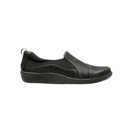 Clarks Leder-Slipper in Schwarz - 52% | Gr&ouml;&szlig;e 38 | Damen-schuhe-halbschuhe