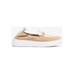 Unisa Leder-Mokassins in Beige - 60% | Gr&ouml;&szlig;e 40 | Damen-schuhe-halbschuhe
