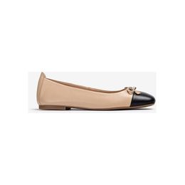 Unisa Leder-Ballerinas in Beige/ Schwarz - 60% | Gr&ouml;&szlig;e 36 | Damen-ballerinas