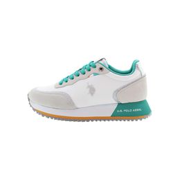U.S. Polo Assn. U.S. Polo Sneakers "Sacha" in Wei&szlig;/ T&uuml;rkis - 62% | Gr&ouml;&szlig;e 35 | Damen-sneakers