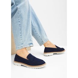 bonprix Chunky Loafer mit Profilsohle, blau, Gr.41, Klassischer Loafer f&uuml;r den Alltag