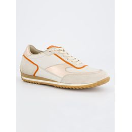 Paul Green Leder-Sneakers in Beige/ Orange - 47% | Gr&ouml;&szlig;e 38,5 | Damen-sneakers