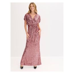 bonprix Paillettenkleid, lila, Gr.54, Modern und feminin: Abendkleid mit oversized Oberteil und All Over-Paillettenstickerei