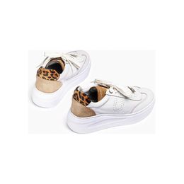 Unisa Leder-Sneakers in Wei&szlig;/ Hellbraun/ Gold - 60% | Gr&ouml;&szlig;e 40 | Damen-sneakers