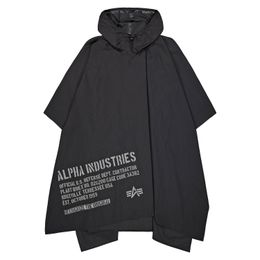 Alpha Industries Poncho Packable Rain Cape schwarz