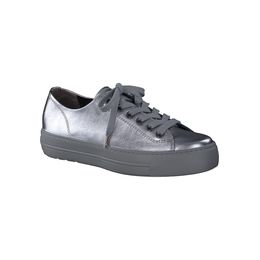 Paul Green Leder-Sneakers in Silber - 48% | Gr&ouml;&szlig;e 37,5 | Damen-sneakers