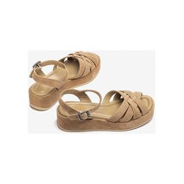 Unisa Leder-Keilsandaletten in Beige - 57% | Gr&ouml;&szlig;e 37 | Damen-sandalen