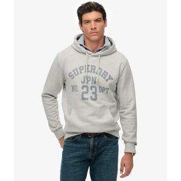 Superdry Herren Baumwolle Logo Druck Athletic Essentials Kapuzenpullover, Hellgrau - Gr&ouml;&szlig;e: S 1040606501863JAR001