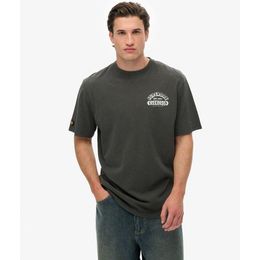 Superdry Herren Record Label T-shirt in OverGr&ouml;&szlig;e-passform Dark Grey - Gr&ouml;&szlig;e: L 1040405503244AFB003
