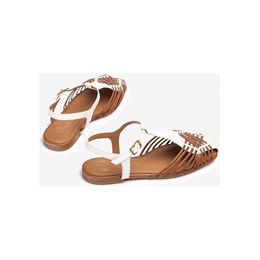 Unisa Leder-Halbsandalen in Wei&szlig;/ Braun - 65% | Gr&ouml;&szlig;e 36 | Damen-sandalen