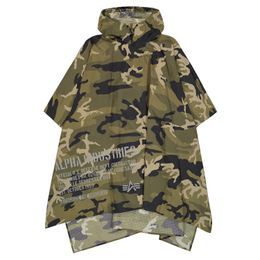 Alpha Industries Poncho Packable Rain Cape woodland camo