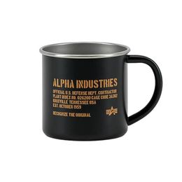 Alpha Industries Steel Mug Edelstahl Becher schwarz