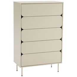 Xora Highboard, Seidengrau, Metall, Holzwerkstoff, 5 Schublade(n) Schubladen, 80x128x40 cm, Wohnzimmer, Kommoden & Sideboards, Highboards