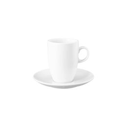 Tasse Seltmann Weiden "Cappuccinotasse mit Untertasse VIP. 230 ml wei&szlig;", wei&szlig;, B:14,7cm H:10,4cm &Oslash;:14,7cm, Porzellan, Trinkgef&auml;&szlig;e, Tasse, Sp&uuml;lmaschinenfest, Mikrowellensicher, Ofenfest