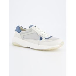 Paul Green Leder-Sneakers in Blau/ Grau/ Creme - 47% | Gr&ouml;&szlig;e 42 | Damen-sneakers