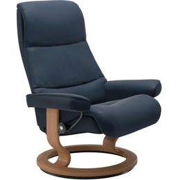 Relaxsessel stressless "View", blau (oxford blau paloma), B:82cm H:108cm T:81cm, Leder BATICK: BATICK ist ein leicht korrigiertes, durchgef&auml;rbtes und genarbtes M&ouml;belleder, bei dem die meisten Unebenheiten und Spuren in der Regel entfernt wurden.;Leder PALOMA: PALOMA ist ein durchgef&auml;rbtes Semianilin-M&ouml;belleder mit nat&uuml;rlicher Narbung.;ROHLEDER Stoff Q2 FARON: Ein fester zuverl&auml;ssiger Boucl&eacute; mit ei