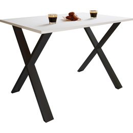 Esstisch Vcm "Premium Holz Esstisch K&uuml;chentisch Xona X 140x80", wei&szlig; (schwarz, wei&szlig;), B:140cm T:80cm, Tische, Esstisch