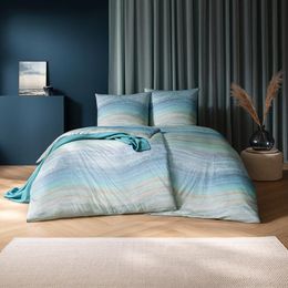 Bettw&auml;sche Estella "Maike", 640, azur, B/L: 155cm x 220cm, 1 Stk., 1 Stk., Mako-Interlock-Jersey, B/L: 80cm x 80cm, 2 tlg., Mako-Interlock-Jersey, Obermaterial: 100% Baumwolle, Bettw&auml;sche, Bettw&auml;sche, Hochwertiger Mako-Interlock-Jersey