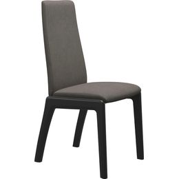 Polsterstuhl stressless "Laurel", braun (mole dinamica, schwarz), B:57cm H:92cm T:59cm, Microfaser DINAMICA (88% Polyester, 12% Polyurethan), St&uuml;hle, Polsterstuhl, Low Back, Gr&ouml;&szlig;e L, mit abgerundeten Beinen in Schwarz