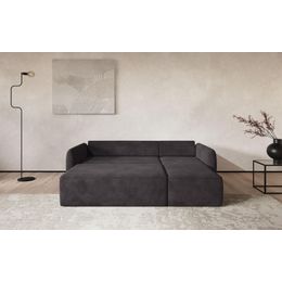 Ecksofa COTTA "Flow L-Form, Breite 239 cm", schwarz, B:239cm H:89cm T:170cm, 96% POLYESTER (PES) 4% POLYAMID(PA), Sofas, Ecksofa, wahlweise mit Bettfunktion
