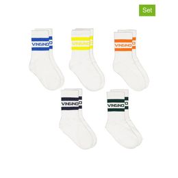 Vingino 5er-Set: Socken in Wei&szlig;/ Bunt - 25% | Gr&ouml;&szlig;e 35-38 | Kinder-socken-strumpfhosen