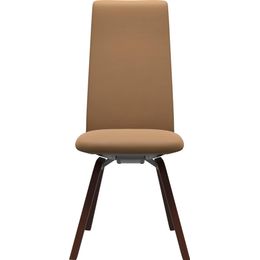 Polsterstuhl stressless "Laurel", braun (taupe paloma, walnuss), B:49cm H:105cm T:60cm, Leder PALOMA: PALOMA ist ein durchgef&auml;rbtes Semianilin-M&ouml;belleder mit nat&uuml;rlicher Narbung., St&uuml;hle, Polsterstuhl, High Back, Gr&ouml;&szlig;e M, mit schr&auml;ggestellten Beinen in Walnuss