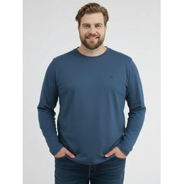 Longsweatshirt Lerros "Longsleeve in Grossen Gr&ouml;ssen", Herren, Gr. 5XL, storm blau, 100% Baumwolle, Sweatshirts