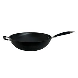 Wok RONNEBY BRUK "Ultra Light Wok-Pfanne, mit silikonummanteltem Griff", schwarz, B:32cm H:11,5cm L:58cm, Pfannen, Wok