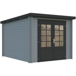 Gartenhaus Palmako "Ella", hellgrau, anthrazit, ohne Fu&szlig;boden, ohne Dacheindeckung, Massivholz, Gartenh&auml;user, Gartenhaus, verschiedene Farben