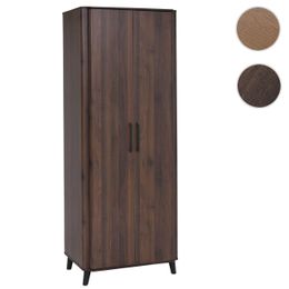 Mendler Hochschrank HWC-P42, Kleider-/Garderobenschrank Kleideraufbewahrung Schrank 2 T&uuml;ren MDF 216x80x57cm 139761+139762+139763