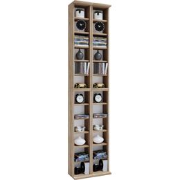 Media-Regal Vcm "Holz CD DVD Stand Regal Schrank St&auml;nder Almera", braun (sonoma, eiche (s&auml;gerau)), B:42cm T:20cm, Regale