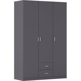 Dreht&uuml;renschrank Rauch "Kleiderschrank Garderobe GAMMA Breiten 91/136/181/226/271/315/360 cm", graumetallic, griffe alu, B:136cm H:210cm T:54cm, Holzwerkstoff, Schr&auml;nke, Dreht&uuml;renschrank, mit Schubladen, verschiedene Griff-Varianten TOPSELLER MADE IN GERMANY