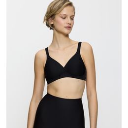 B&uuml;gelloser BH Triumph "Modern Soft+Cotton N", Damen, Gr. 105, Cup B, schwarz, Microtouch, Obermaterial: 40% Polyamid, 37% Baumwolle, 23% Elasthan, unifarben, BHs, mit dezenten Streifen
