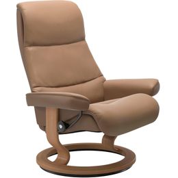 Relaxsessel stressless "View", braun (almond paloma), B:82cm H:108cm T:81cm, Leder BATICK: BATICK ist ein leicht korrigiertes, durchgef&auml;rbtes und genarbtes M&ouml;belleder, bei dem die meisten Unebenheiten und Spuren in der Regel entfernt wurden.;Leder PALOMA: PALOMA ist ein durchgef&auml;rbtes Semianilin-M&ouml;belleder mit nat&uuml;rlicher Narbung.;ROHLEDER Stoff Q2 FARON: Ein fester zuverl&auml;ssiger Boucl&eacute; mit einem 