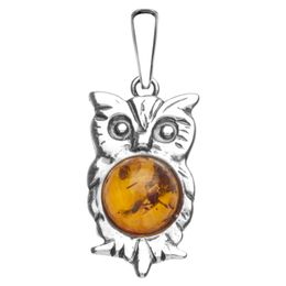Kettenanh&auml;nger OSTSEE-SCHMUCK "OSTSEE-SCHMUCK Anh&auml;nger Uhu Anh&auml;nger Uhu", wei&szlig;, Schmuckanh&auml;nger, Damen, 29 x 12mm, Silber 925 (Sterlingsilber), 2,2 g, Kettenanh&auml;nger