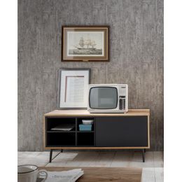Lowboard Sit "Kommode MAILBOX &ndash; Scandi‑Lowboard MDF mit Dekorfolie & Metallbeinen", beige (natur, grau), B:97cm H:45cm T:39cm, Sideboards, Lowboard, Scandi‑Lowboard MDF mit Dekorfolie und stilvollen Metallbeinen