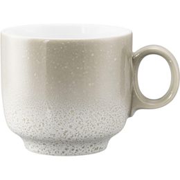Cappuccinotasse Seltmann Weiden "Sento Home", beige, cream, wei&szlig;, gesprenkelt, B:11,9cm H:8cm &Oslash;:8,8cm, Porzellan, Trinkgef&auml;&szlig;e, Cappuccinotasse, Kaffeetasse mit Henkel, 330 ml
