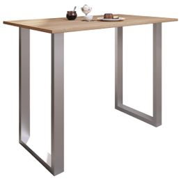 Bartisch Vcm "Holz Bartisch Stehtisch Tisch Tresen Xona 140x80", braun (silber, sonoma, eiche), B:140cm T:80cm, Tische, Bartisch
