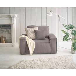 Sessel Home Affaire "SHERWOOD, Love-Seat in 3 Stoffarten verf&uuml;gbar", beige (taupe), B:120cm H:85cm T:86cm, 100% Polyester, Sessel, Sessel, passend zur Polster-Serie SHERWOOD