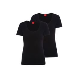 T-Shirt Hugo "T-Shirt T-Shirt RN 2er Pack", Damen, Gr. L, schwarz, Obermaterial: 95% Baumwolle CO. 5% Elasthan EL., Shirts T-Shirt