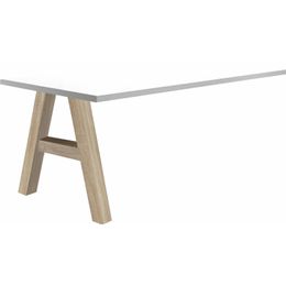M&auml;usbacher Anbautisch M&Auml;USBACHER "Mio", eichefarben, wei&szlig; matt, B:160cm H:75cm T:70cm, Holzwerkstoff, Ansatztischplatten, Esstischplatte Esstisch-Zubeh&ouml;r Tischplatte