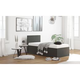 Polsterbett, grau (anthrazit), B:128cm L:210cm, Westfalia Schlafkomfort, Betten, Polsterbett, mit Bettkasten bei Ausf&uuml;hrung mit Matratze