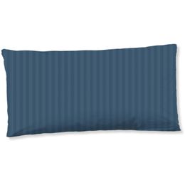 Kissenbez&uuml;ge Descanso "Hotel Sevilla", dunkle blau, B:80cm L:40cm, Mako-Satin, Satin, Kissenbez&uuml;ge, Baumwolle, Mako-Satin, 1 St&uuml;ck, Luxe, Streifen, uni