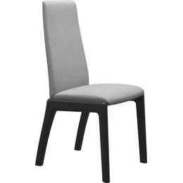 Polsterstuhl stressless "Laurel", grau (grau dinamica, schwarz), B:57cm H:92cm T:59cm, Microfaser DINAMICA (88% Polyester, 12% Polyurethan), St&uuml;hle, Polsterstuhl, Low Back, Gr&ouml;&szlig;e L, mit abgerundeten Beinen in Schwarz