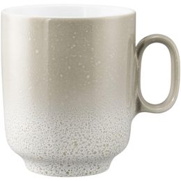 Becher Seltmann Weiden "Sento Home", beige, cream, wei&szlig;, gesprenkelt, B:12,1cm H:10,4cm &Oslash;:8,8cm, Porzellan, Trinkgef&auml;&szlig;e, Becher, Kaffeetasse mit Henkel, 430 ml