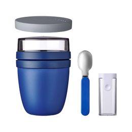 Lunchbox Mepal "Lunchpot mit Snack-Deckel und Klappl&ouml;ffel Ellipse 500 (+ 200 ml)", blau (vivid blau), Lebensmittelaufbewahrungsbeh&auml;lter, Lunchbox