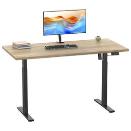 Schreibtisch Vcm "Schreibtisch h&ouml;henverstellbar Lona 110x80", braun (schwarz, sonoma, eiche), B:110cm T:80cm, Tische, Schreibtisch