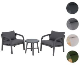 Mendler Aluminium Lounge-Set HWC-P82, Gartengarnitur Balkon-Set Stuhl Tisch, Stoff/Textil (220g/m˛) ~ Varian 120111+120112