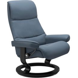 Relaxsessel stressless "View", blau (sparrow blau paloma), B:78cm H:105cm T:78cm, Leder BATICK: BATICK ist ein leicht korrigiertes, durchgef&auml;rbtes und genarbtes M&ouml;belleder, bei dem die meisten Unebenheiten und Spuren in der Regel entfernt wurden.;Leder PALOMA: PALOMA ist ein durchgef&auml;rbtes Semianilin-M&ouml;belleder mit nat&uuml;rlicher Narbung.;ROHLEDER Stoff Q2 FARON: Ein fester zuverl&auml;ssiger Boucl&eacute; mit e